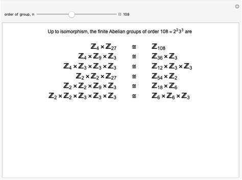 The Fundamental Theorem Of Finite Abelian Groups Wolfram Demonstrations Project