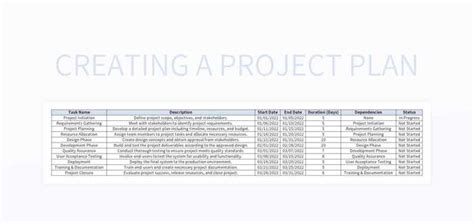 Creating A Project Plan Excel Template Free Download Pikbest