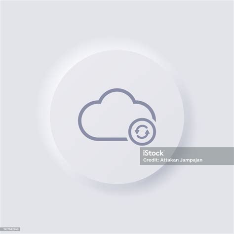Cloud Icon With Rotation Arrow White Neumorphism Soft Ui Design For Web Design Application Ui