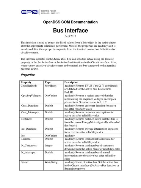 Opendss Bus Interface Pdf Pdf Matrix Mathematics Electrical
