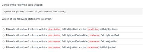Solved Consider The Following Code Snippet Chegg