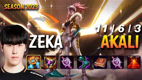 HLE Zeka AKALI Vs YONE Mid Patch 13 23 KR Ranked YouTube