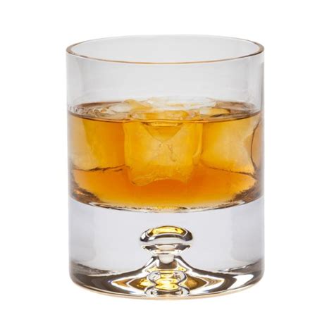 Krosno Handmade Bubble Base Whisky Tumbler 280ml Glassware Uk