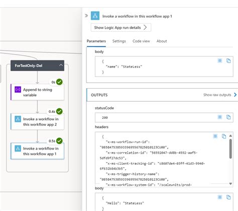 Azure Logic App Stateless Workflow Calls Stateful Workflow But Doesn