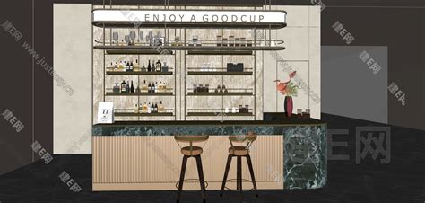 轻奢酒吧 现代酒吧水吧台售楼部水吧台 酒店餐厅水吧台 酒吧操作台 酒吧台 酒瓶酒架酒柜模型su模型下载 Id108877900 建e网su模型