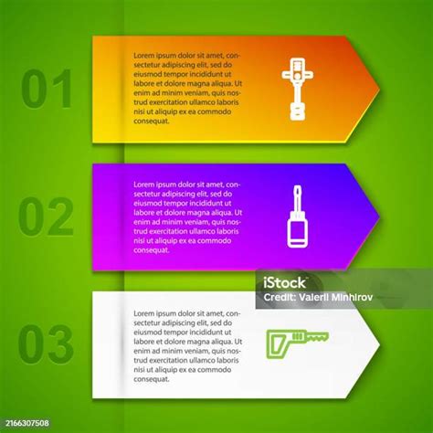 세트 라인 전기 핸드 콘크리트 믹서 스크루 드라이버 및 왕복 톱 비즈니스 인포그래픽 템플릿입니다 벡터 건설 기계류에 대한 스톡 벡터 아트 및 기타 이미지 Istock