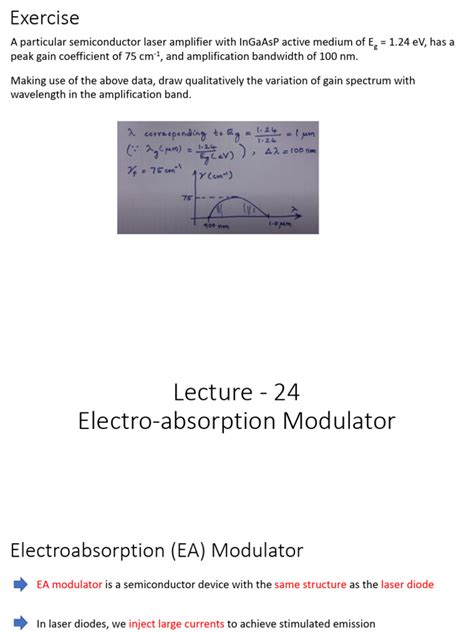 Lecture 24 Electro Absorption Modulator Pdf Quantum Tunnelling Laser