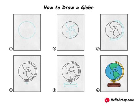 How To Draw A Globe Helloartsy