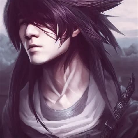 Character Design Asian Male With Long Hair Ominous Stable