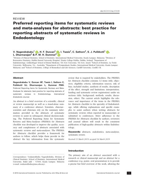 Pdf Prisma For Abstracts Best Practice For Reporting Abstracts Of
