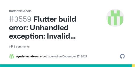 flutter build error unhandled exception invalid argument s a