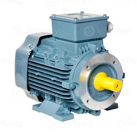 Industrial Electric Motor Close Up Isolated On White Background