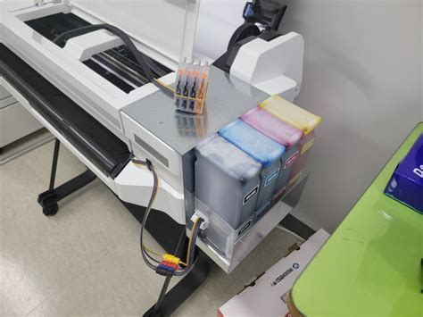하남시 출장수리 Hp T125 플로터 24인치 칼날 불량 기어 크랙 교체 및 프린트헤드 수리 무한잉크 공급장치 색당 500ml 2리터 장착