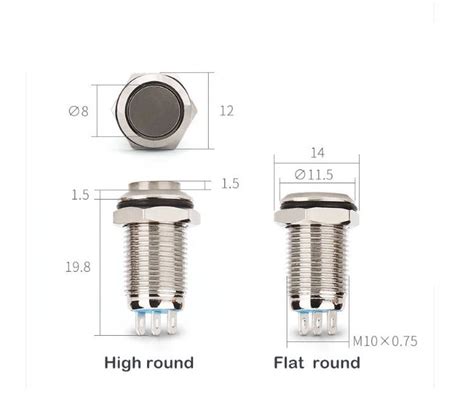Mm Metal Momentary Micro Push Button Switch Electric Vehicles Micro Push Switch And