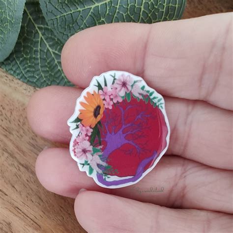 Placenta Pin Placenta Flowers Aesthetic Style Brooch T Etsy