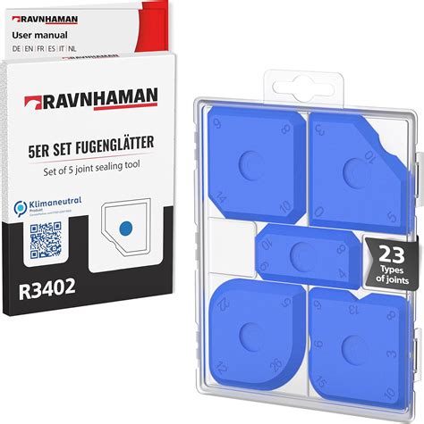 Ravn Haman Set Of 5 Sealant Finishing Tool Blue Tool Kit With 23 Different Shapes Silicone