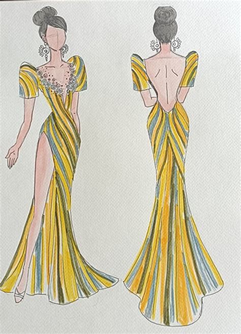 Fashion Illustration Mistisa Sleeves Modern Filipiniana Gown Em 2024