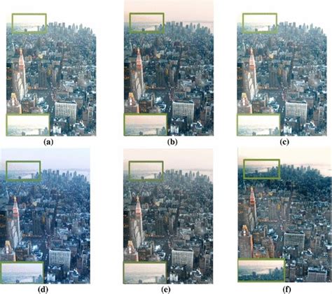 visual comparison of different dehazing algorithms a hazy image b