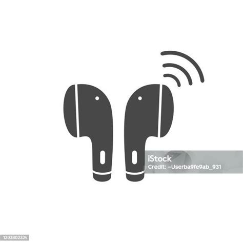 이어폰 블루투스 아이콘 디자인 현대적인 플랫 스타일의 디자인의 이어폰 아이콘 벡터 일러스트레이션 인이어 이어폰에 대한 스톡 벡터