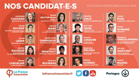 Troisième série de 20 candidates de la liste de la France insoumise