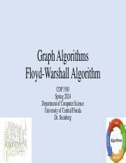 Floyd Warshall Algorithm For All Pairs Shortest Paths Course Hero