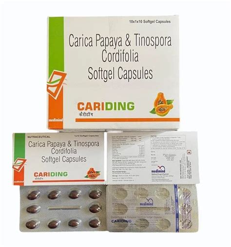 Cariding Carica Papaya Tinospora Cordifolia Softgel Capsules 10