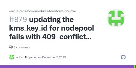 Updating The Kmskeyid For Nodepool Fails With 409 Conflict Error · Issue 879 · Oracle