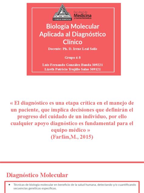 Biología Molecular Aplicada Al Diagnóstico Clínico Pdf Reacción En