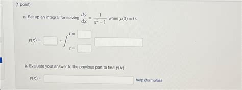 solved 1 ﻿point a ﻿set up an integral for solving