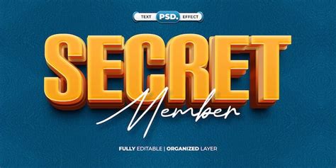 Premium Psd Secret 3d Editable Text Effect Template