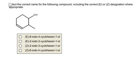 Solved Select The Correct Name For The Following Compound Chegg Com