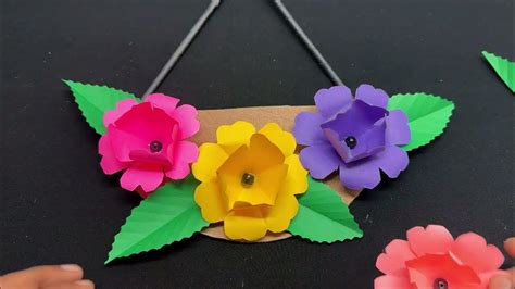 [ කඩදාසි මල් බිත්ති සැරසිලි ] Create Paper Flower Wall Hanging 🌺🌺