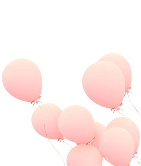 헬륨 풍선과 함께 축제 배경입니다 생일 축하 포스터 기념일 축하 배너 현실적인 장식 디자인 요소입니다 리본 핑크 색상