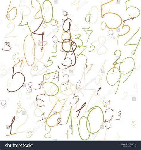 Hand Drawn Numbers Scribbled Handwritten Numbers Stock Vector Royalty