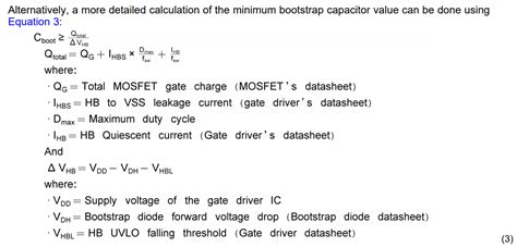 Mosfet Bootstrap Capacitor Calculation Which Formula Should I Pick