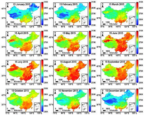 Spatial Distribution Of The Real Lst For The Nighttime On The 15th Of