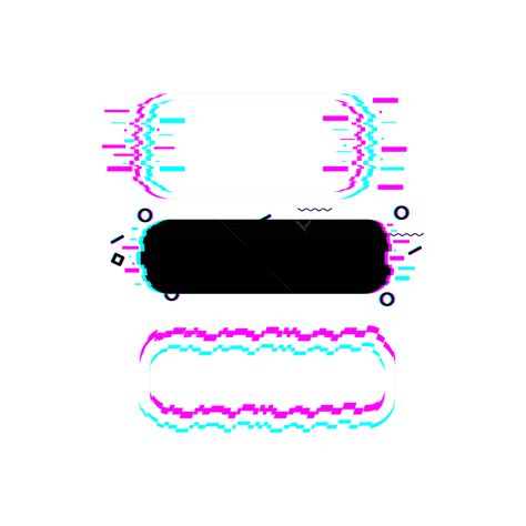 Glitch Font Effect Vector Hd Images Set Bundle Border With The Effect