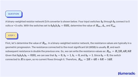 Solveda Binary Weighted Resistor Network Da Converter Is Shown Below