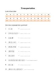 Transportation ESL Worksheet By Islailul