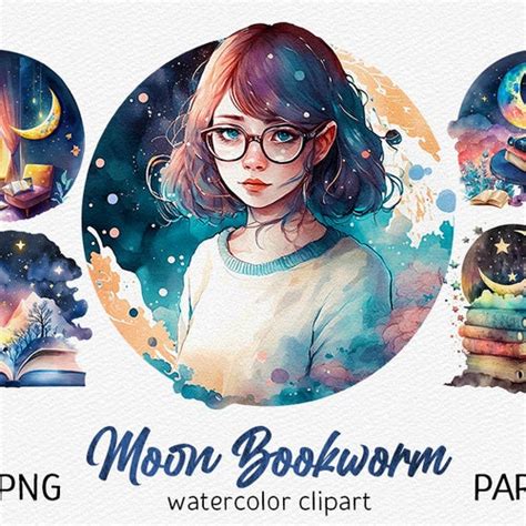 Bookworm Clipart Bookcase Png Bookshelf Clip Art Bundle For Etsy