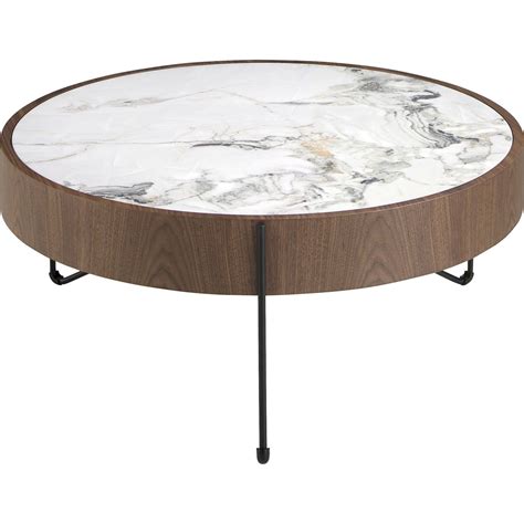 Table basse design noyer et marbre pour un intérieur moderne Angel Cerda