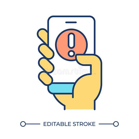 Alert Push Notification Rgb Color Icon Stock Illustration