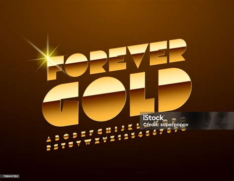 Vector Chic Sign Forever Gold With Creative Font Luxury Uppercase