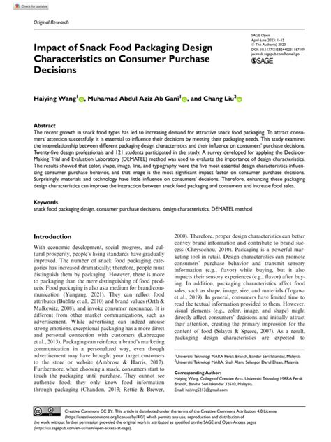 wang et al 2023 impact of snack food packaging design characteristics