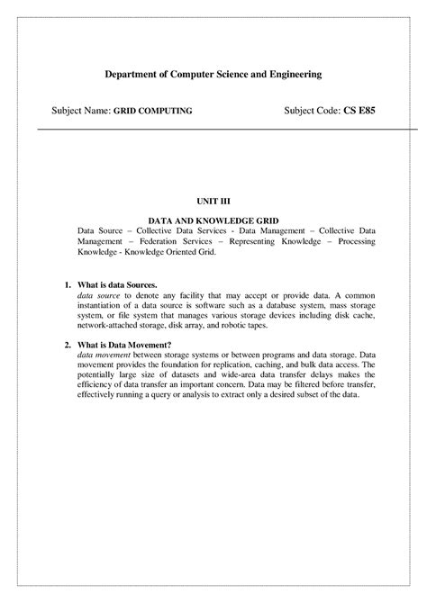 gc u3 grid computing lecture notes department of computer science