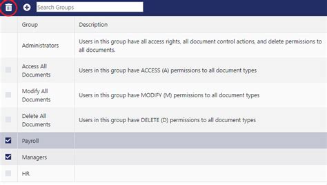 Dynafile Support Guide Administration Group Administration Delete