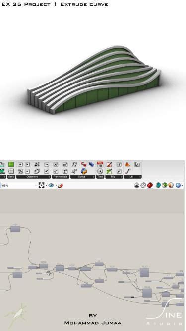 grasshopper ex 35 project extrude curve organic architecture