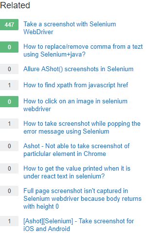 Java Ashot Is Not Taking Screenshot Of Correct Element Stack Overflow