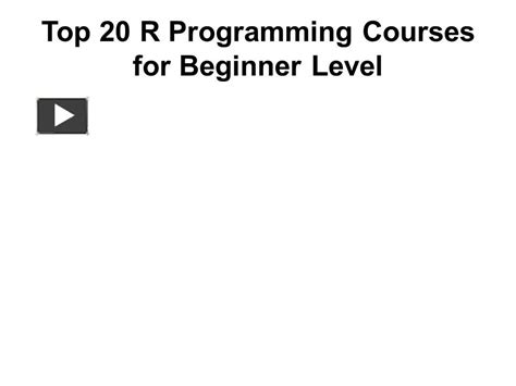 R Programming Beginner Level Presentation Free To Download