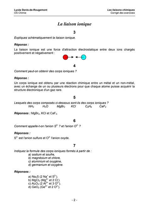 SOLUTION Les Liaisons Cristal Chimiques Corrig Des Exercices Studypool